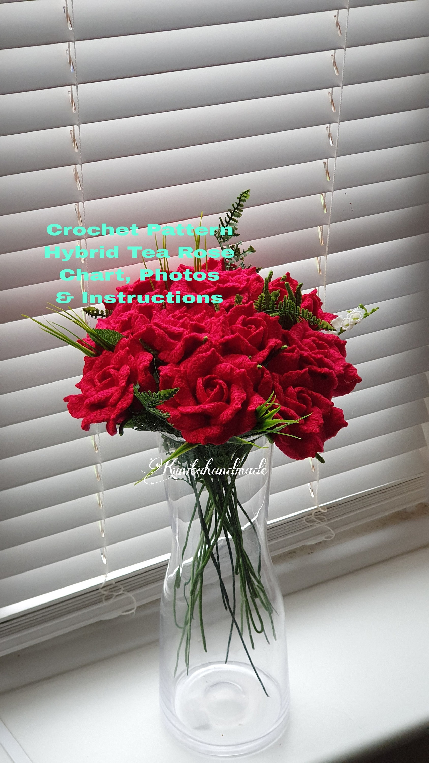 Crochet Hybrid Tea Rose Pattern, Crochet Rose Pattern - Etsy