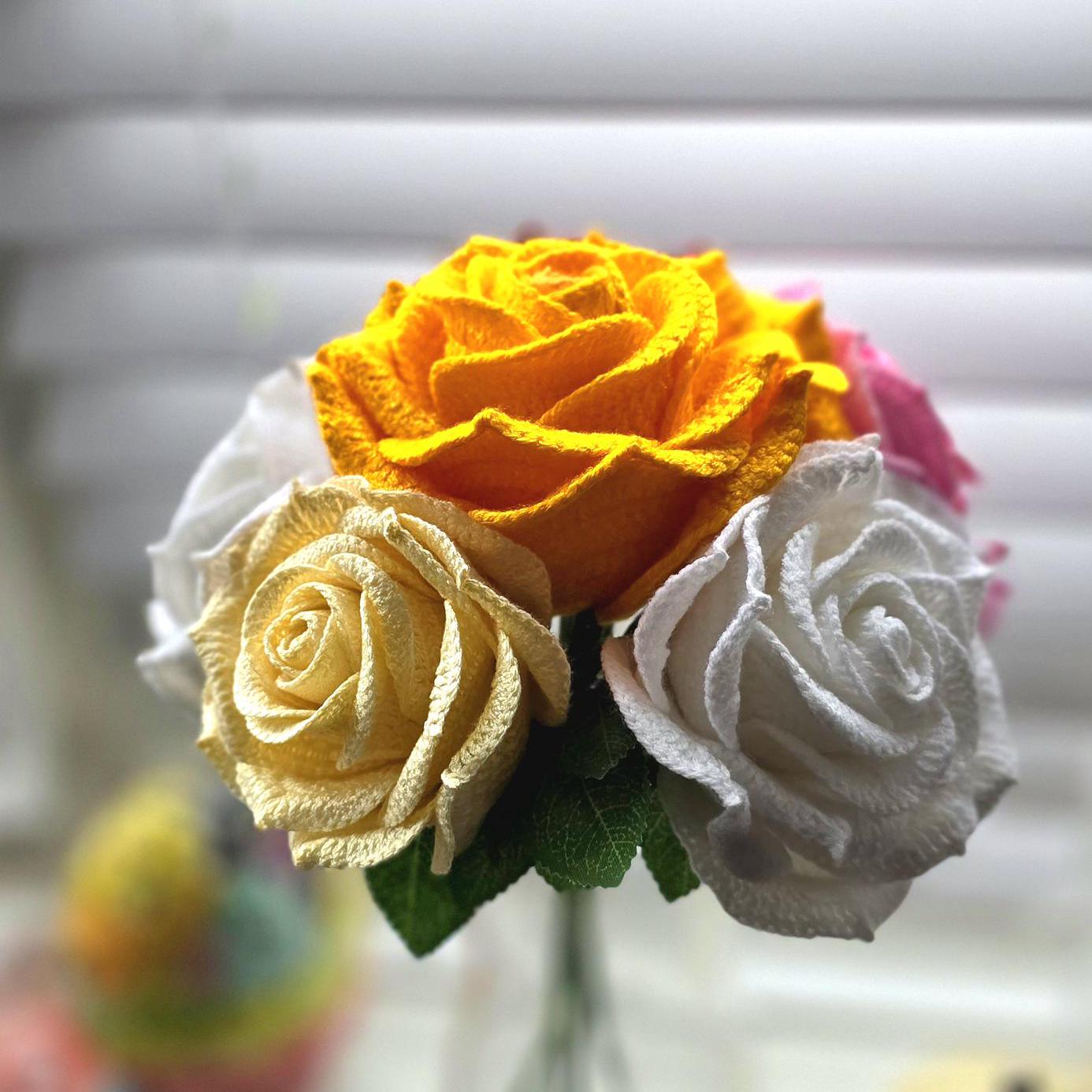 Crochet Rose Hand Made Flower - Etsy UK