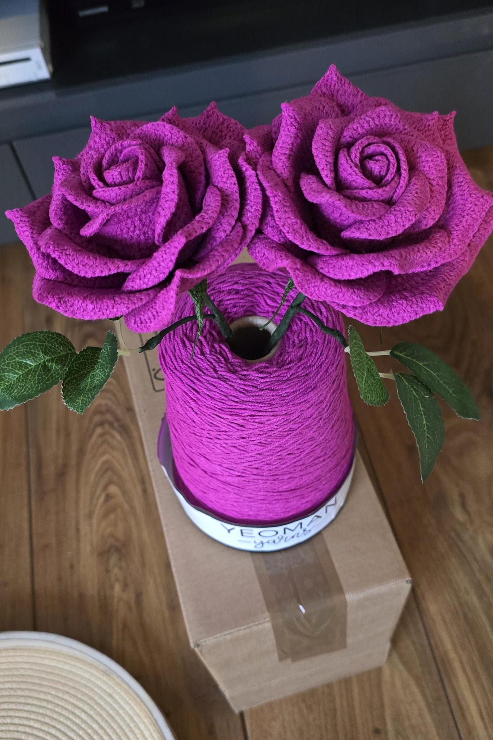 Crochet Rose Hand Made Flower - Etsy UK