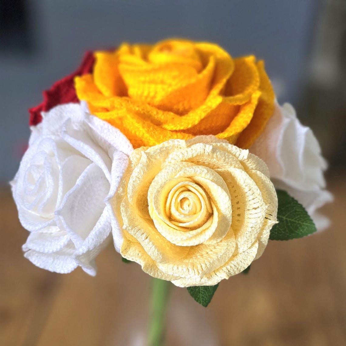 Crochet Rose Hand Made Flower - Etsy UK