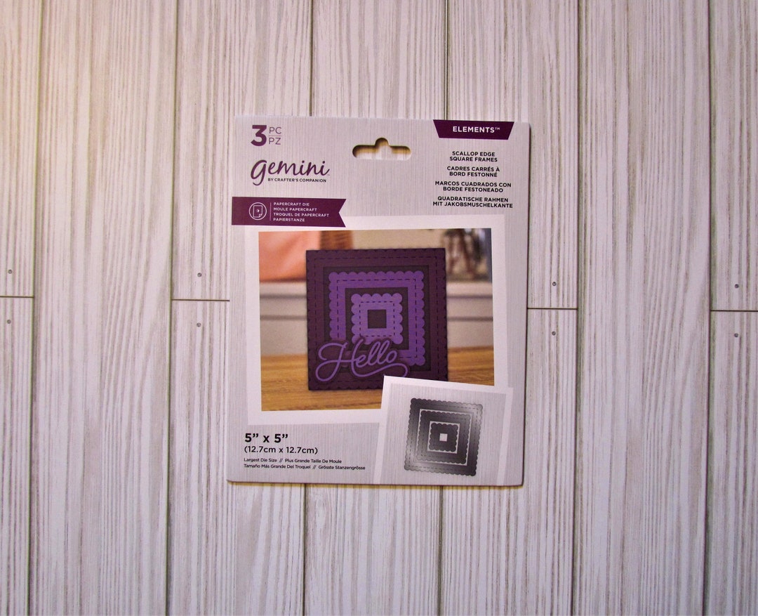 Gemini Elements Scallop Edge Square Frame Dies - Etsy