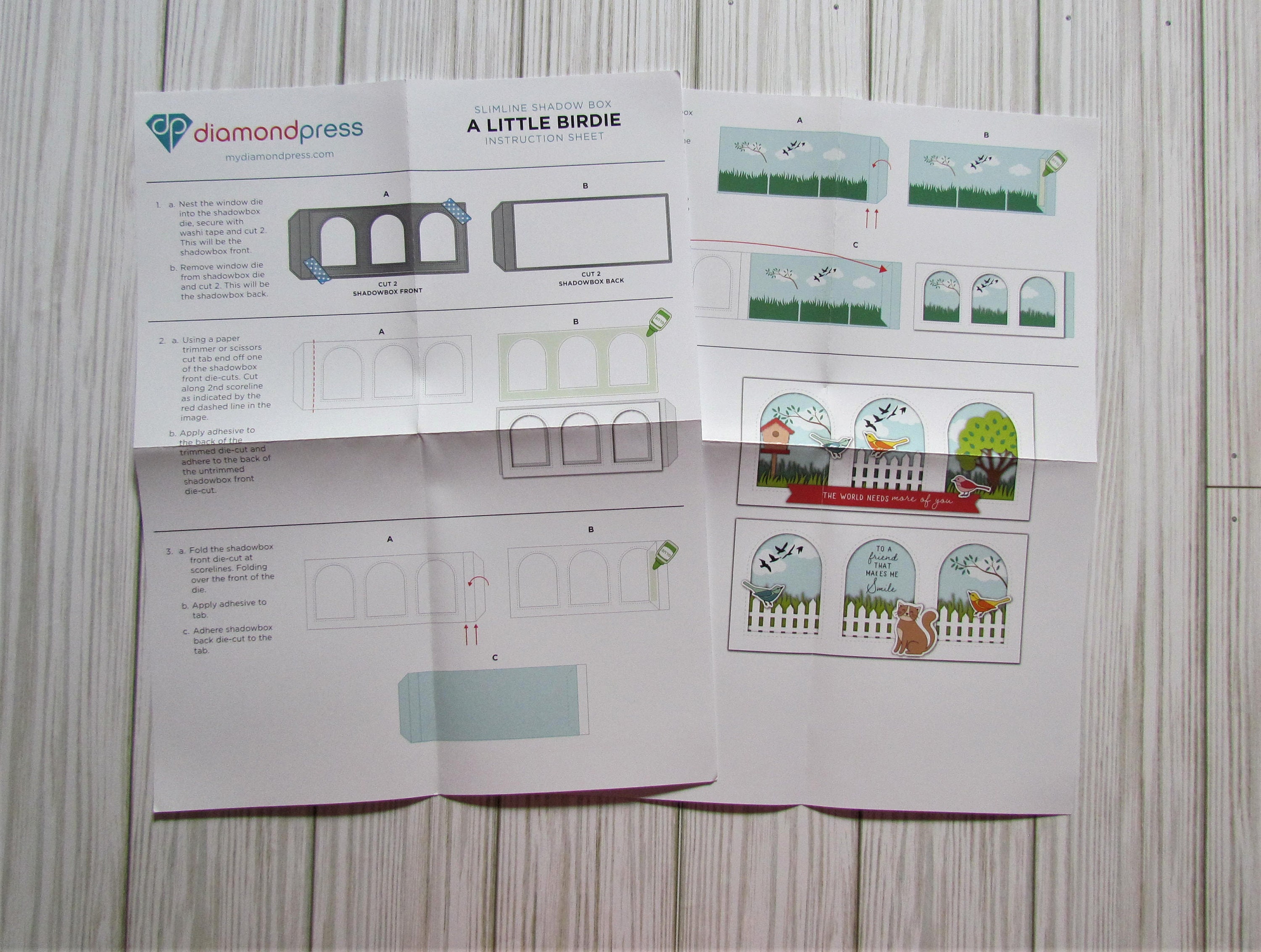 Diamond Press Little Birdie Slim Line Shadow Box Stamp and Die Set - Etsy