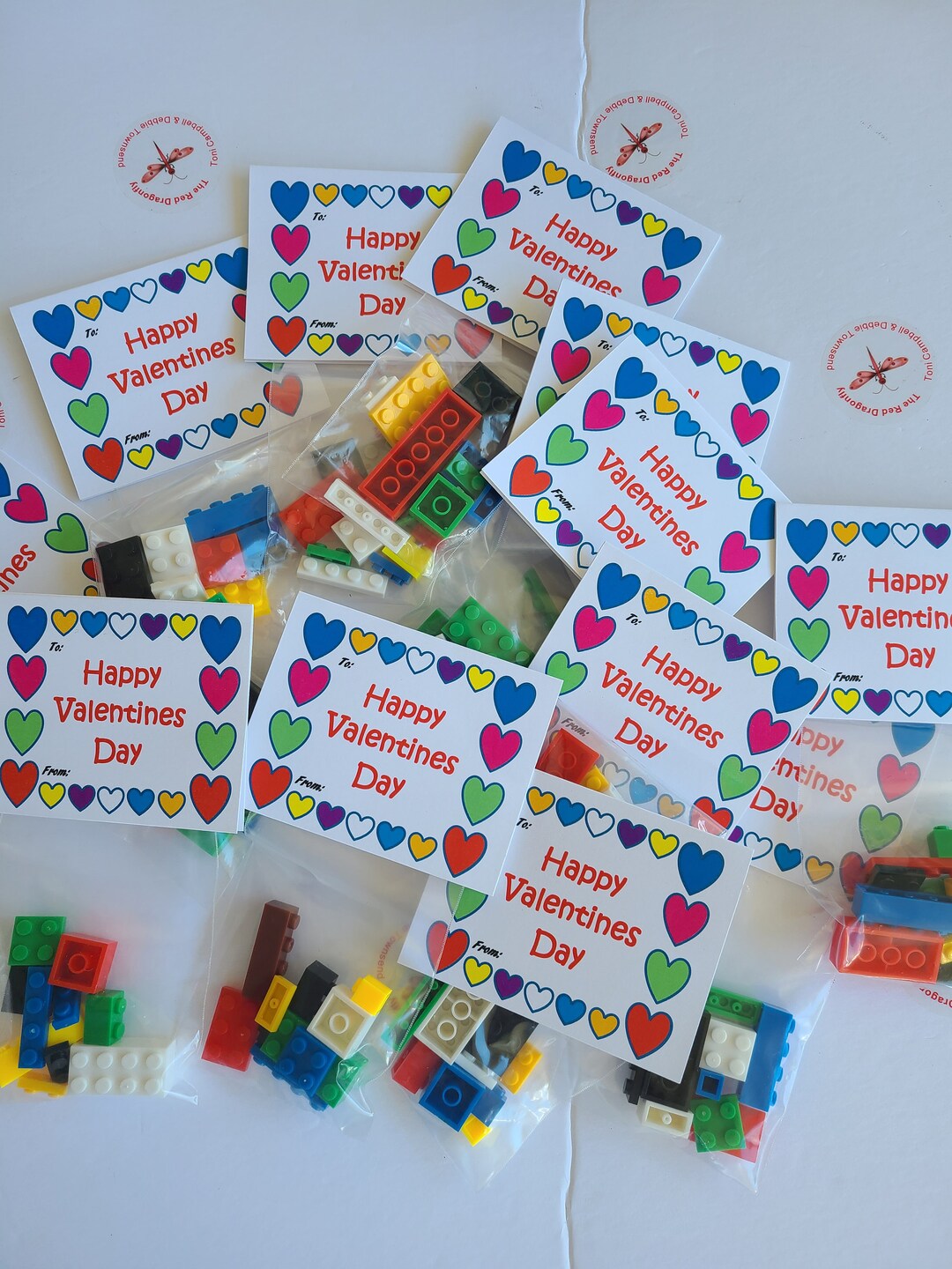Pre-filled Classroom Valentines Building Blocks (10-students) - Etsy