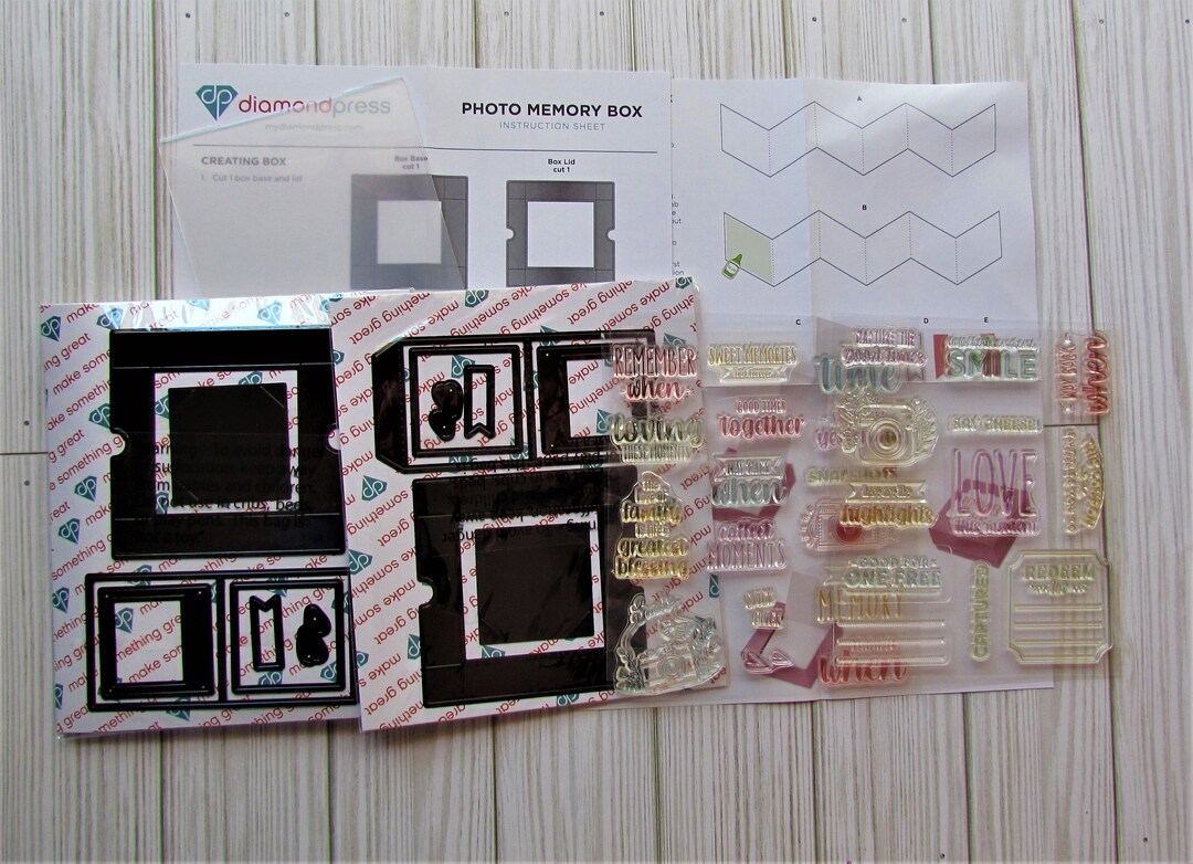 Diamond Press Photo Memory Box Stamp and Dies - Etsy