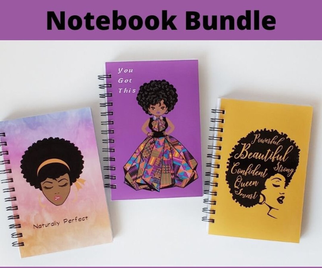 Afrocentric Notebook Bundle | Journal | Black Woman | Notebook - Etsy