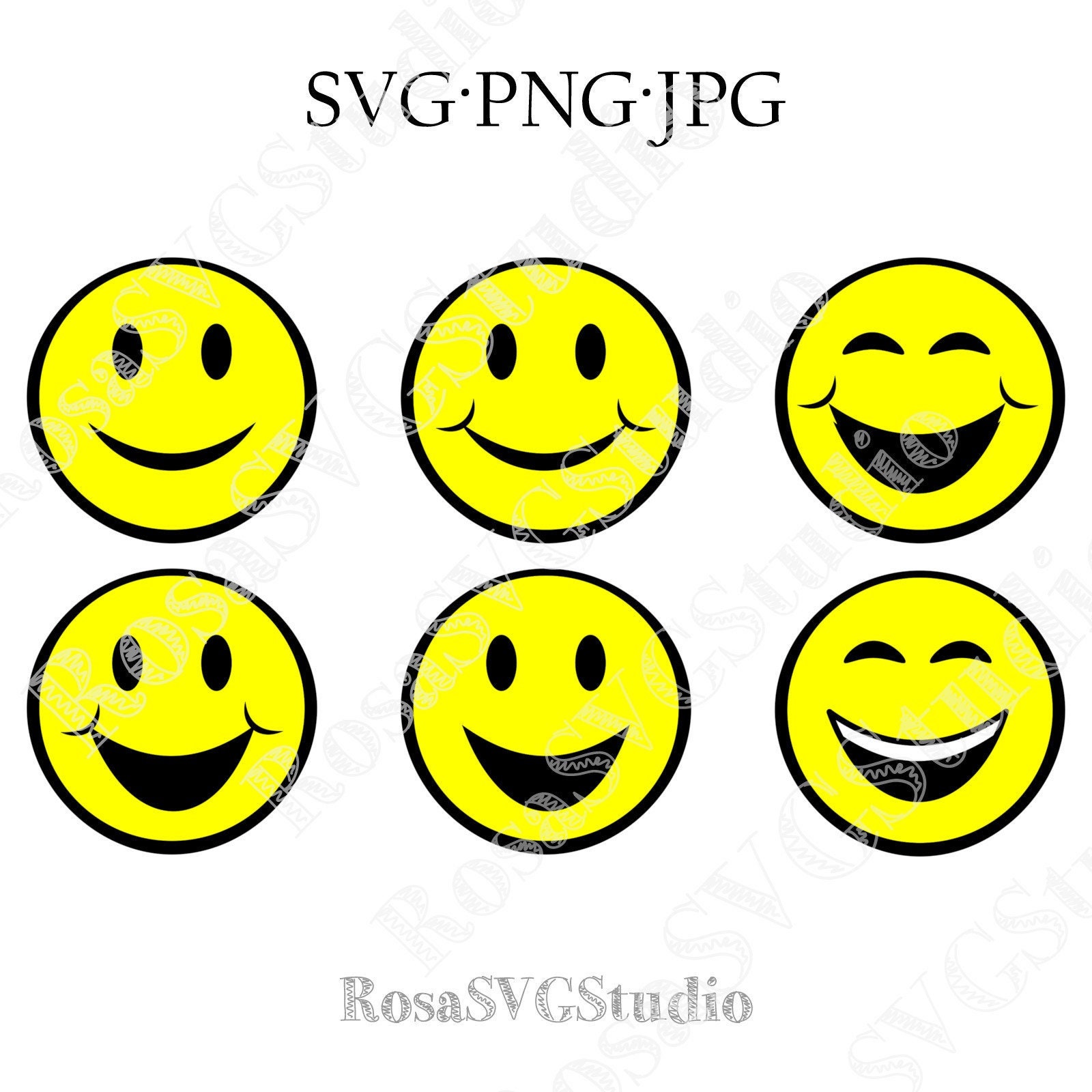 Smiley Face Svg Smiley Face Png Happy Face Svg Emoji Svg - Etsy