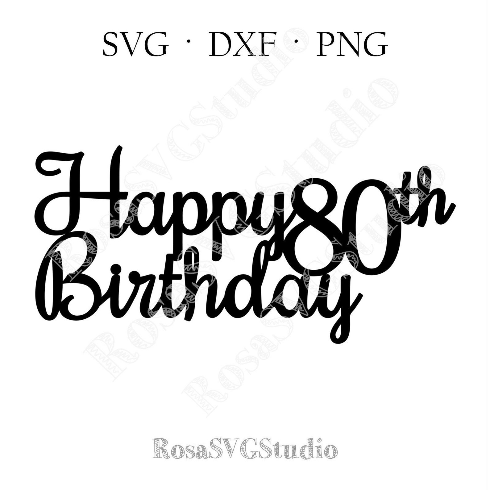80th Birthday Svg, 80th Birthday Cake Topper Svg, Happy 80th Birthday ...