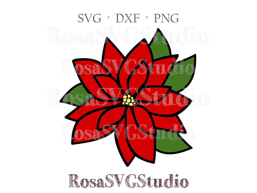 Poinsettia Svg, Poinsettia Png, Poinsettia Clipart, Christmas Flower ...