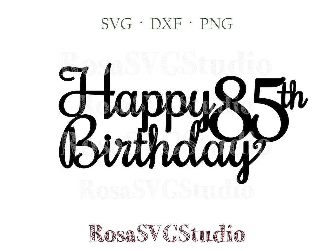 85th Birthday Svg, 85th Birthday Cake Topper Svg, Happy 85th Birthday ...