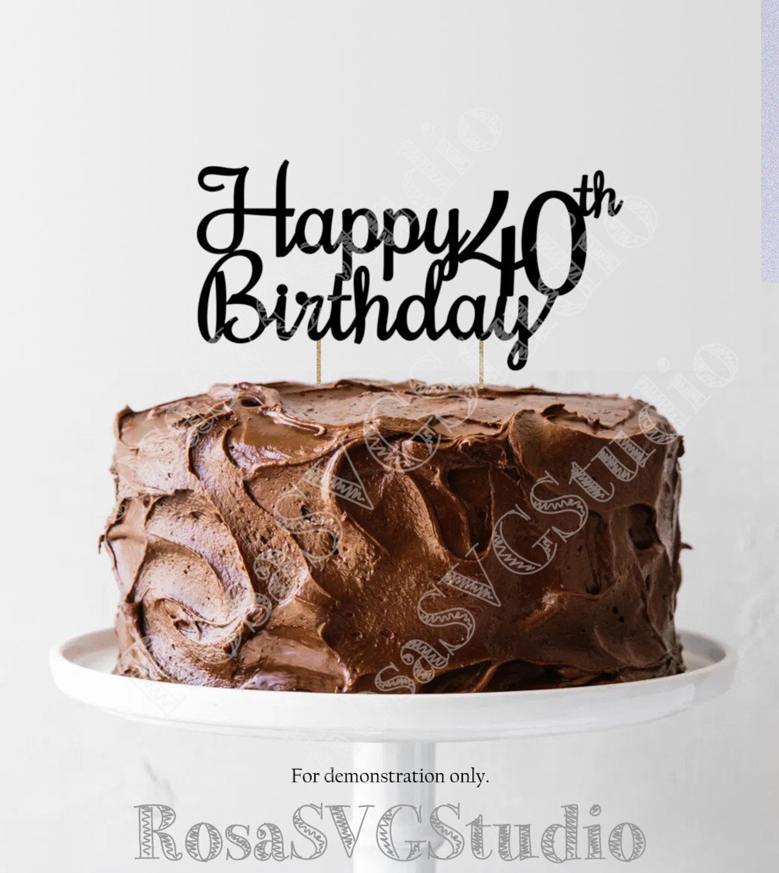 40th Birthday Svg 40th Cake Topper Svg Happy 40th Birthday - Etsy