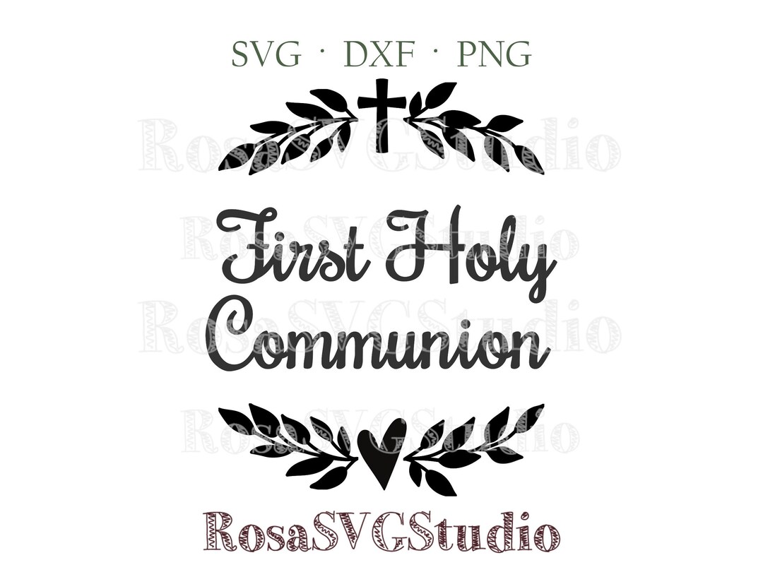 First Communion Svg for Favor Tags, Invitations, Engraving, Decor, and ...