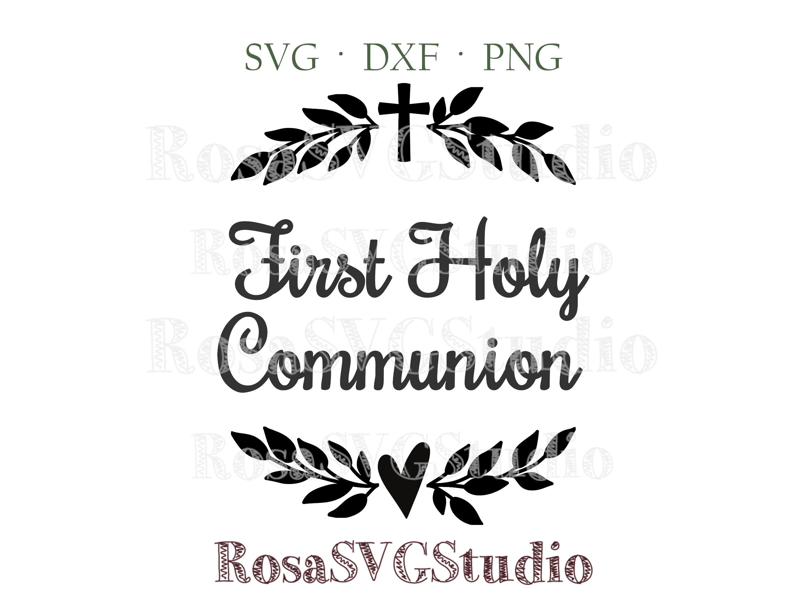 First Communion Svg for Favor Tags, Invitations, Engraving, Decor, and ...