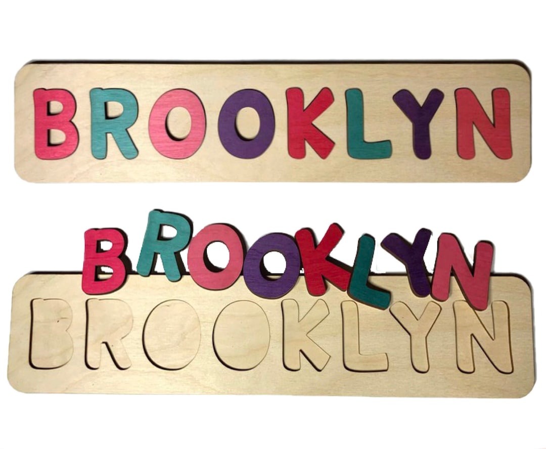 WOODEN NAME PUZZLE - 010101 - Personalized Name Puzzle - Full Color ...