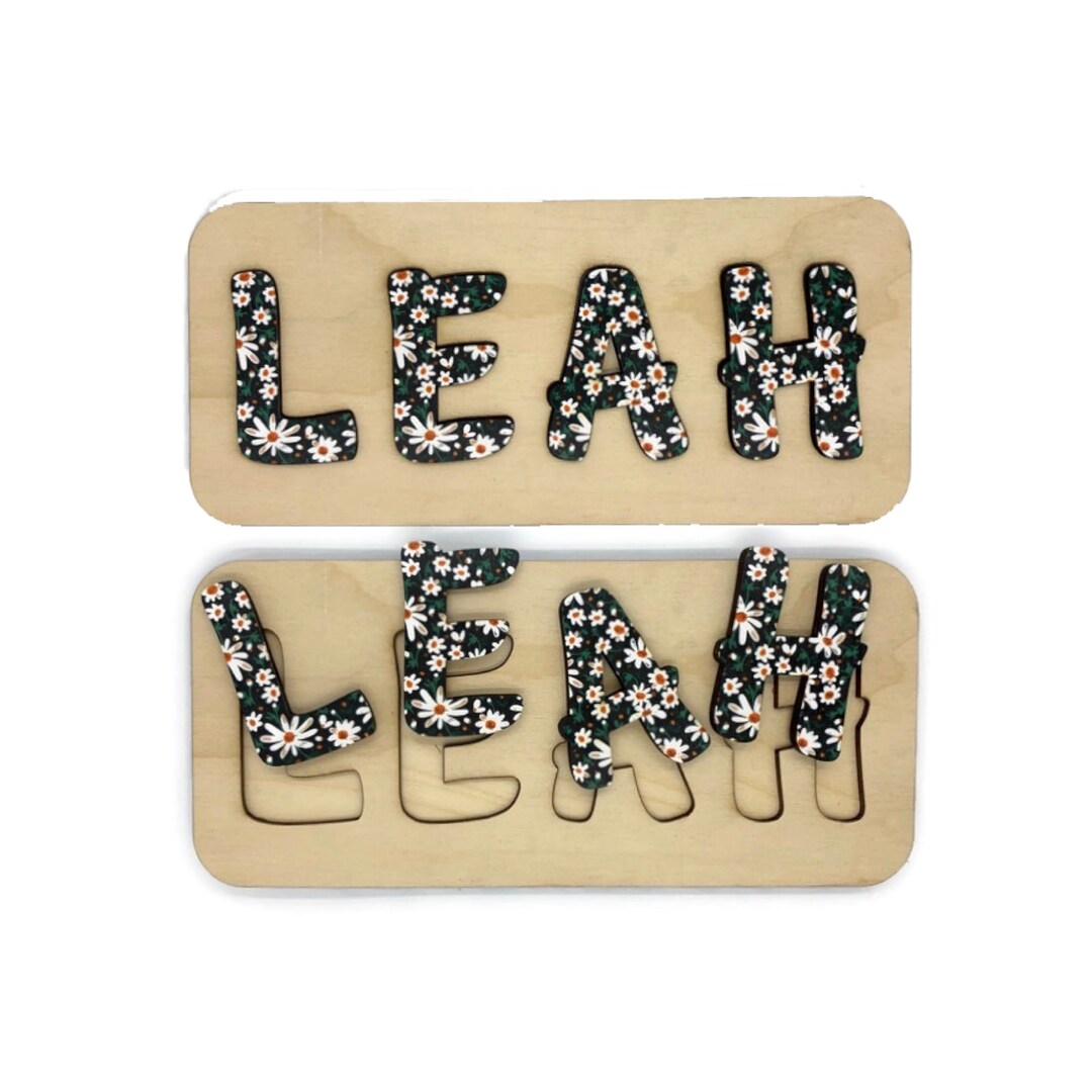 WOODEN NAME PUZZLE - 010103 - Personalized Name Puzzle - Daisies ...