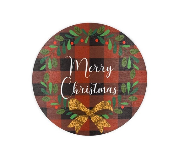 CHRISTMAS DOOR HANGER Circle Sign Christmas Sign Wall | Etsy