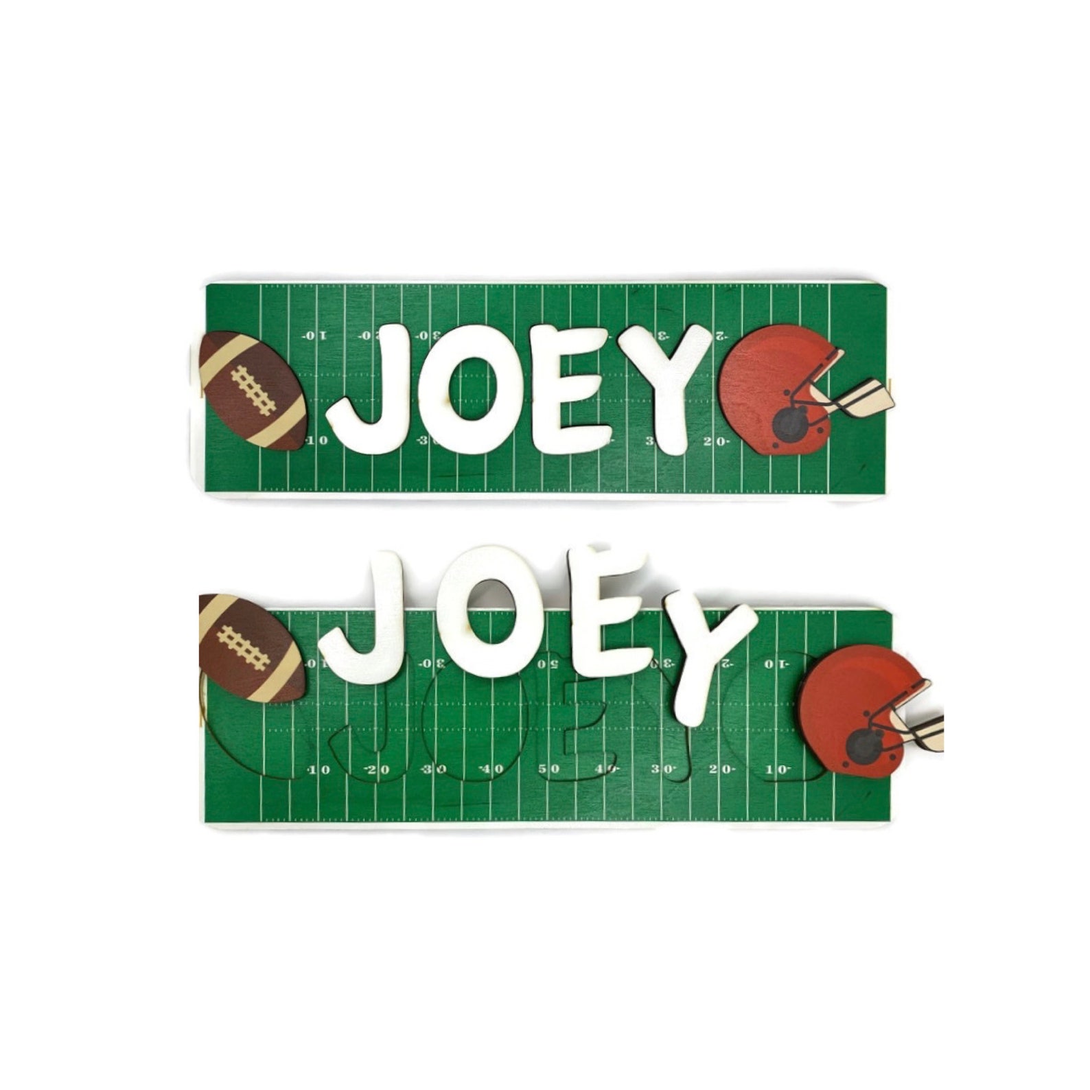 WOODEN NAME PUZZLE With Football Field Personalized Name - Etsy
