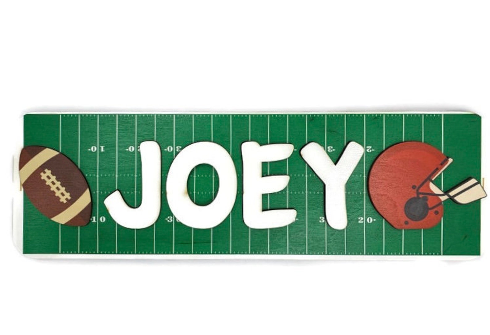 WOODEN NAME PUZZLE With Football Field Personalized Name - Etsy