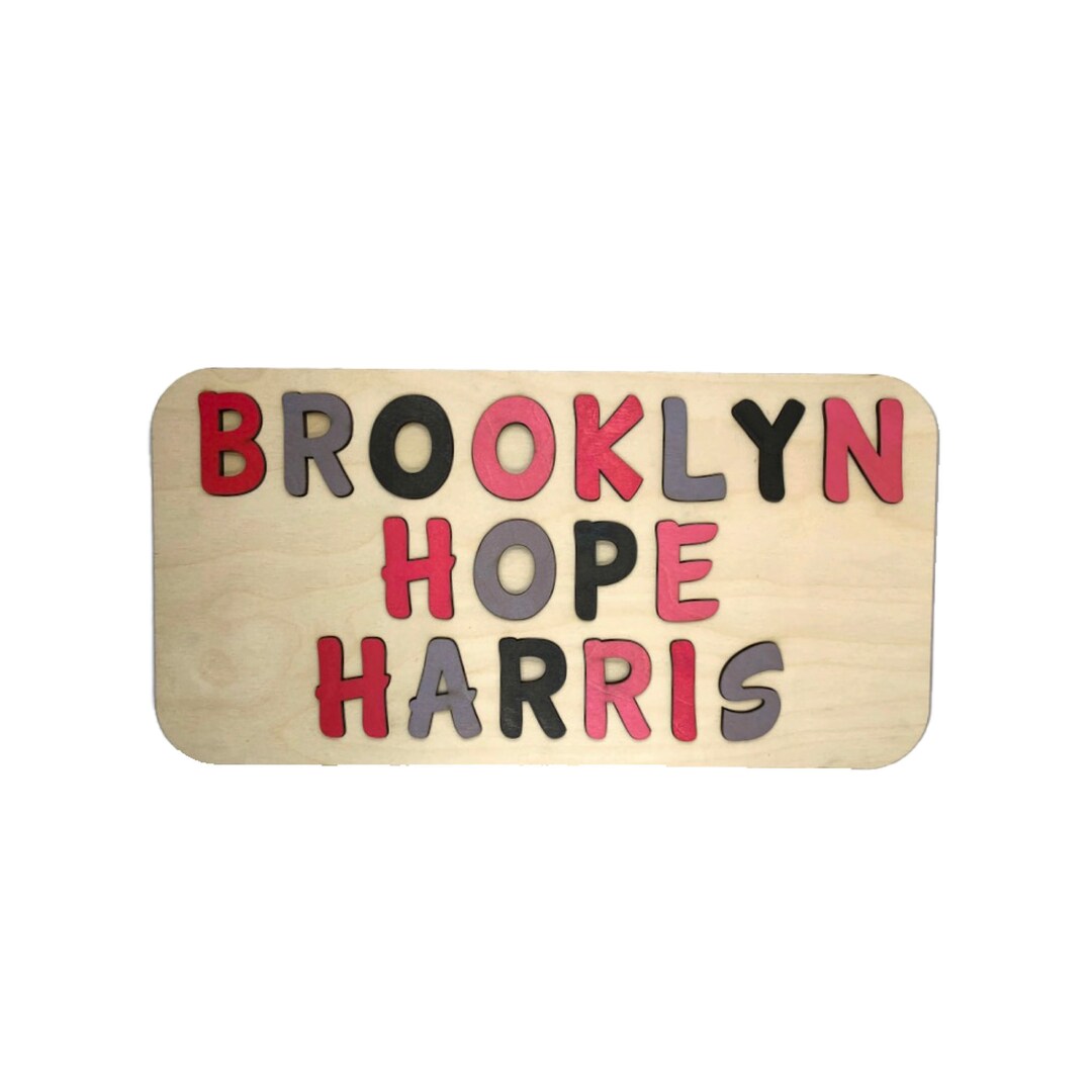 WOODEN NAME PUZZLE - 010107 - Personalized Triple Stacked Name Puzzle ...