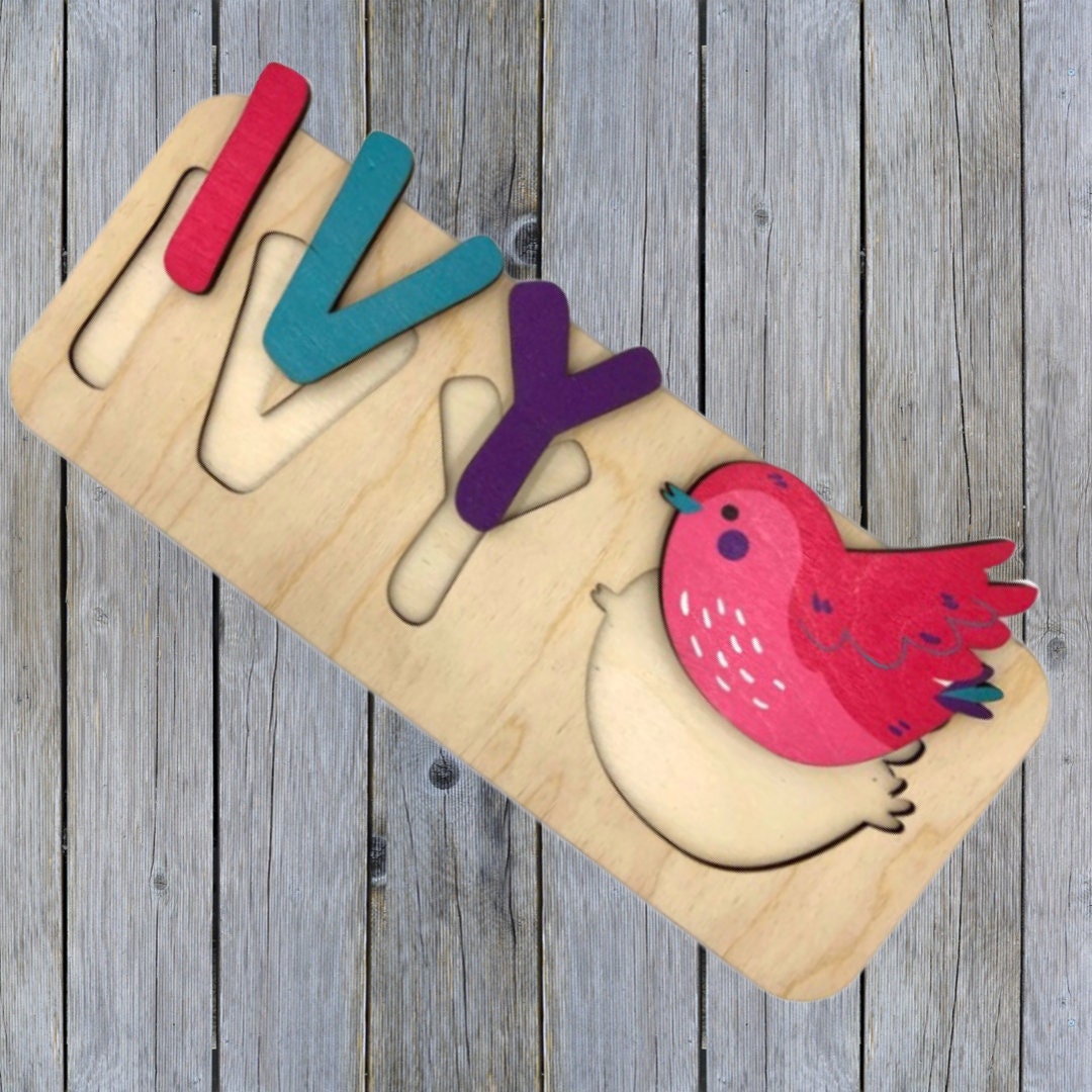 WOODEN NAME PUZZLE With Shape 010102 Personalized Name | Etsy