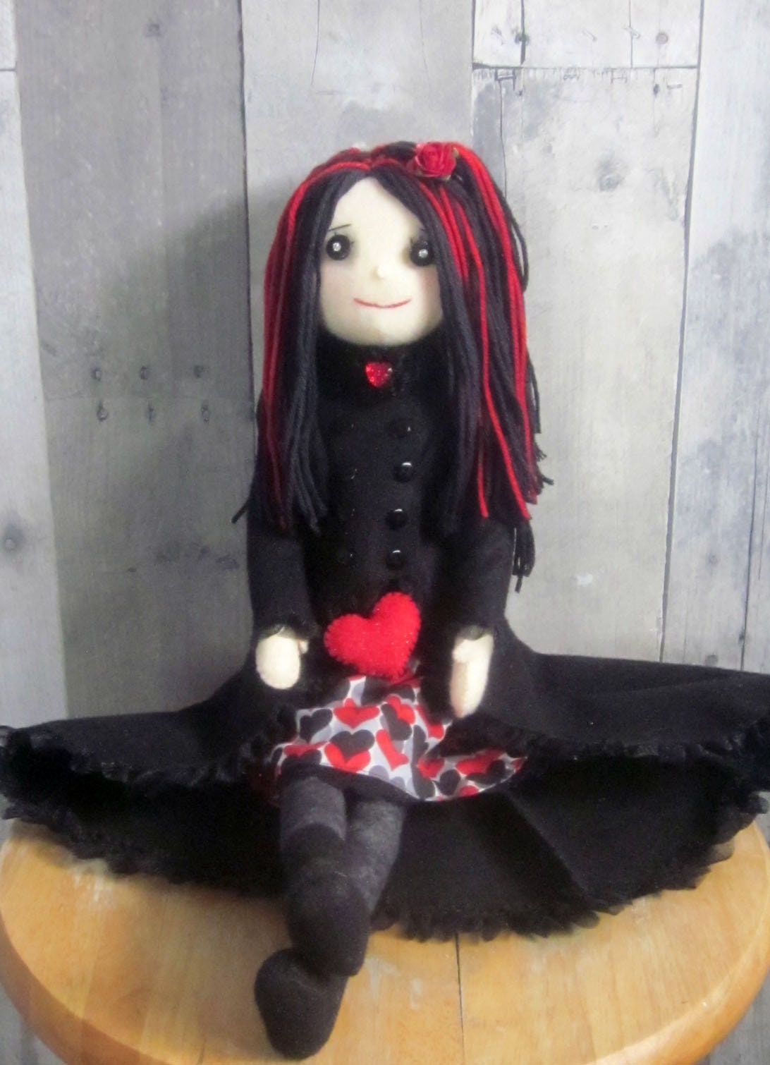 Gothic Hearts Rag Doll - Etsy