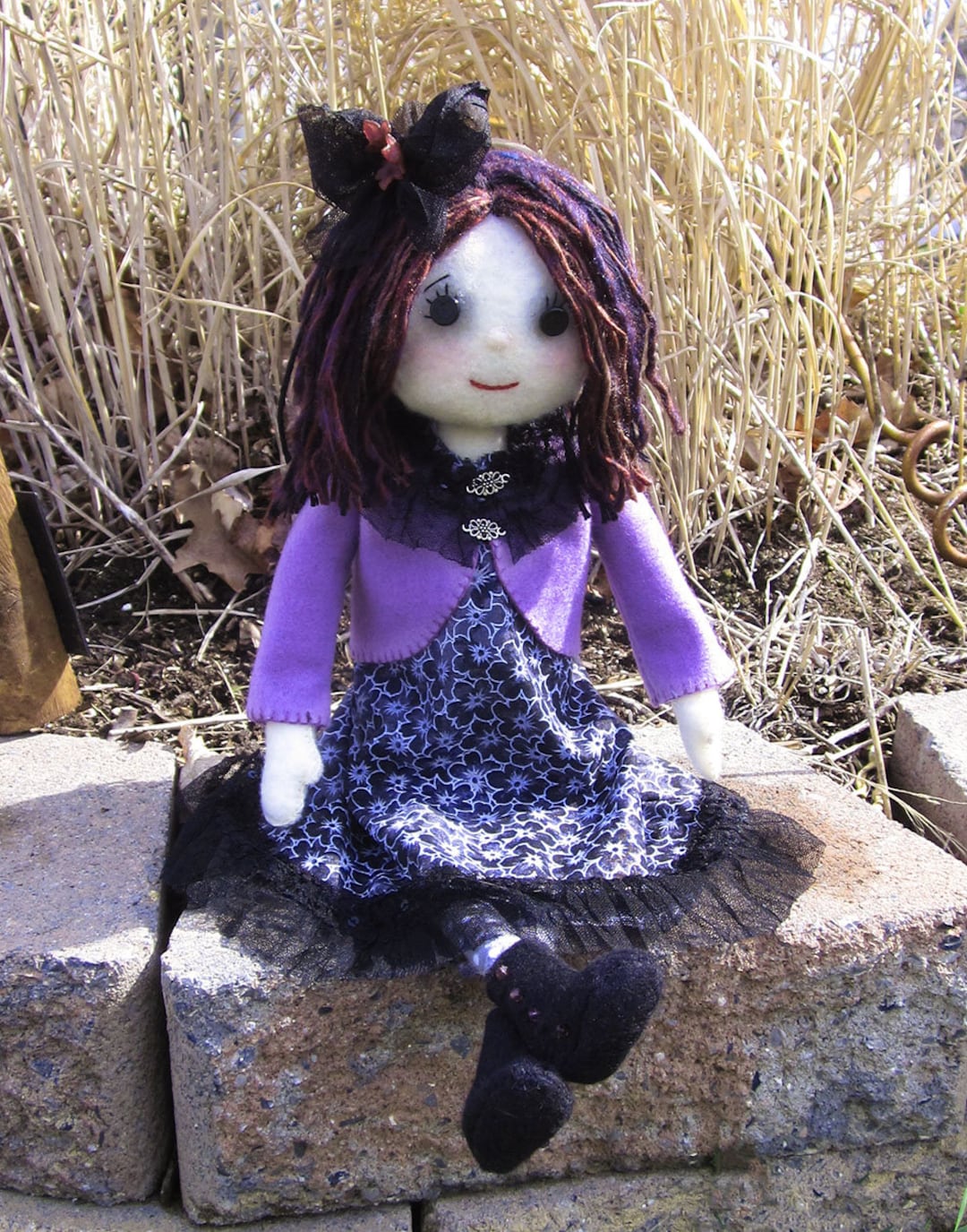 Purple Gothic Rag Doll - Etsy