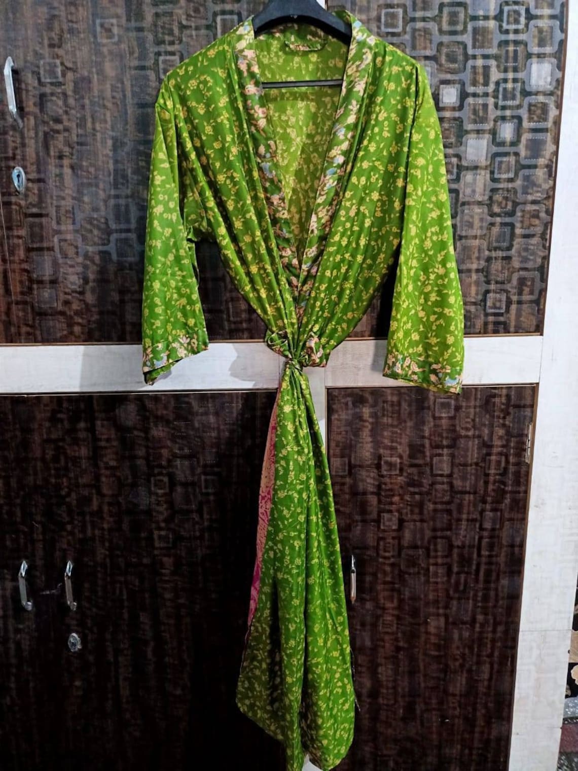 Silk Sari Kimono Robe Indian Sari Kimono Dress Boho Summer - Etsy