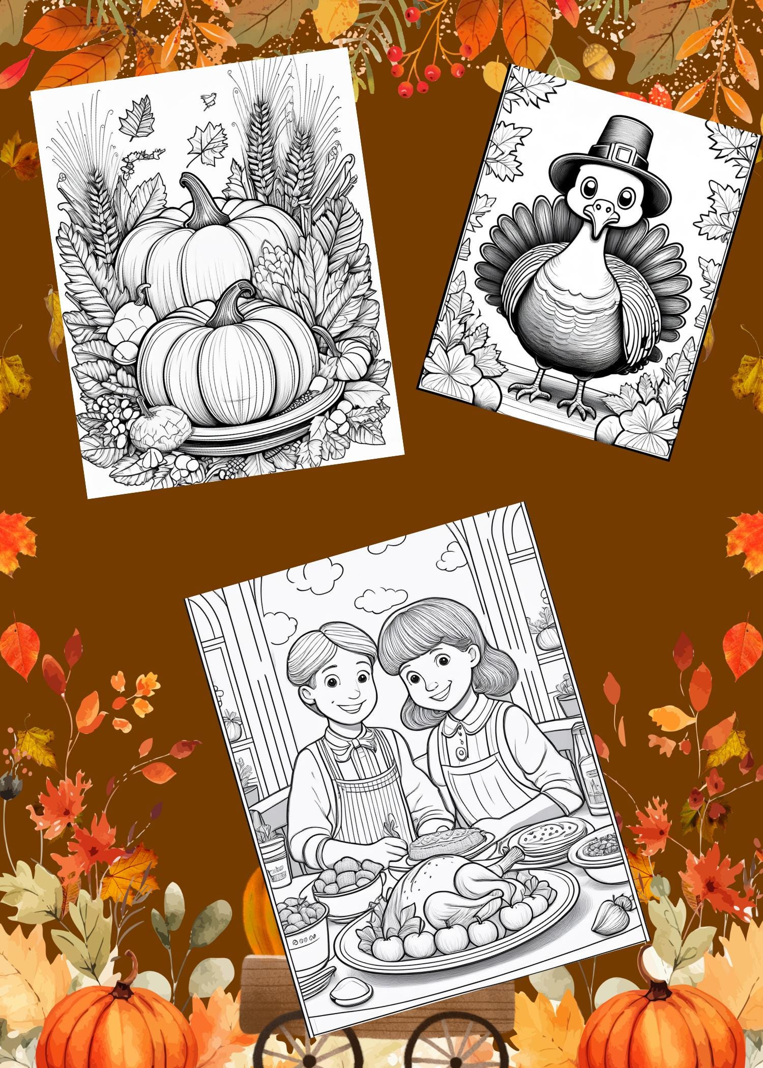 Thanksgiving Coloring Book - Etsy