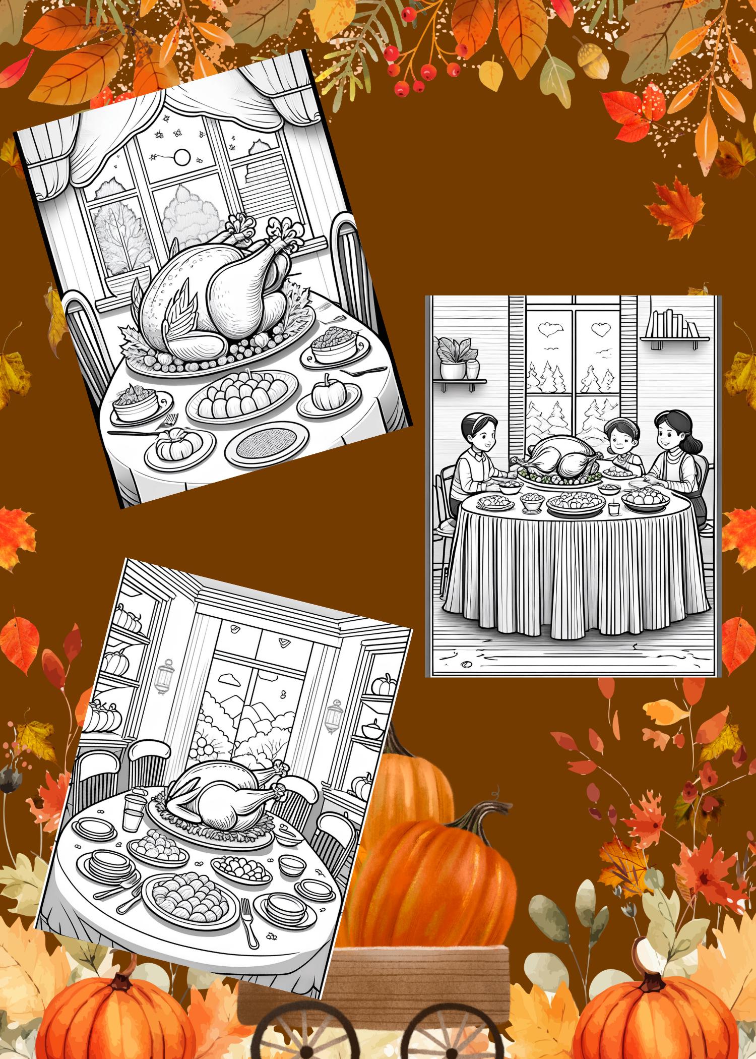 Thanksgiving Coloring Book - Etsy