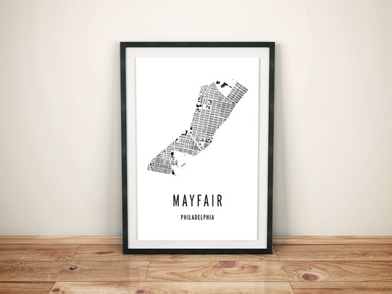 Mayfair Philadelphia Neighborhood Map | Etsy