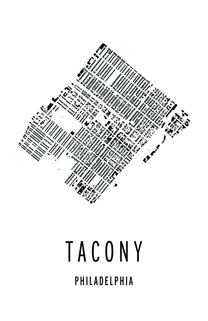 Tacony, Philadelphia - Neighborhood Map - Etsy