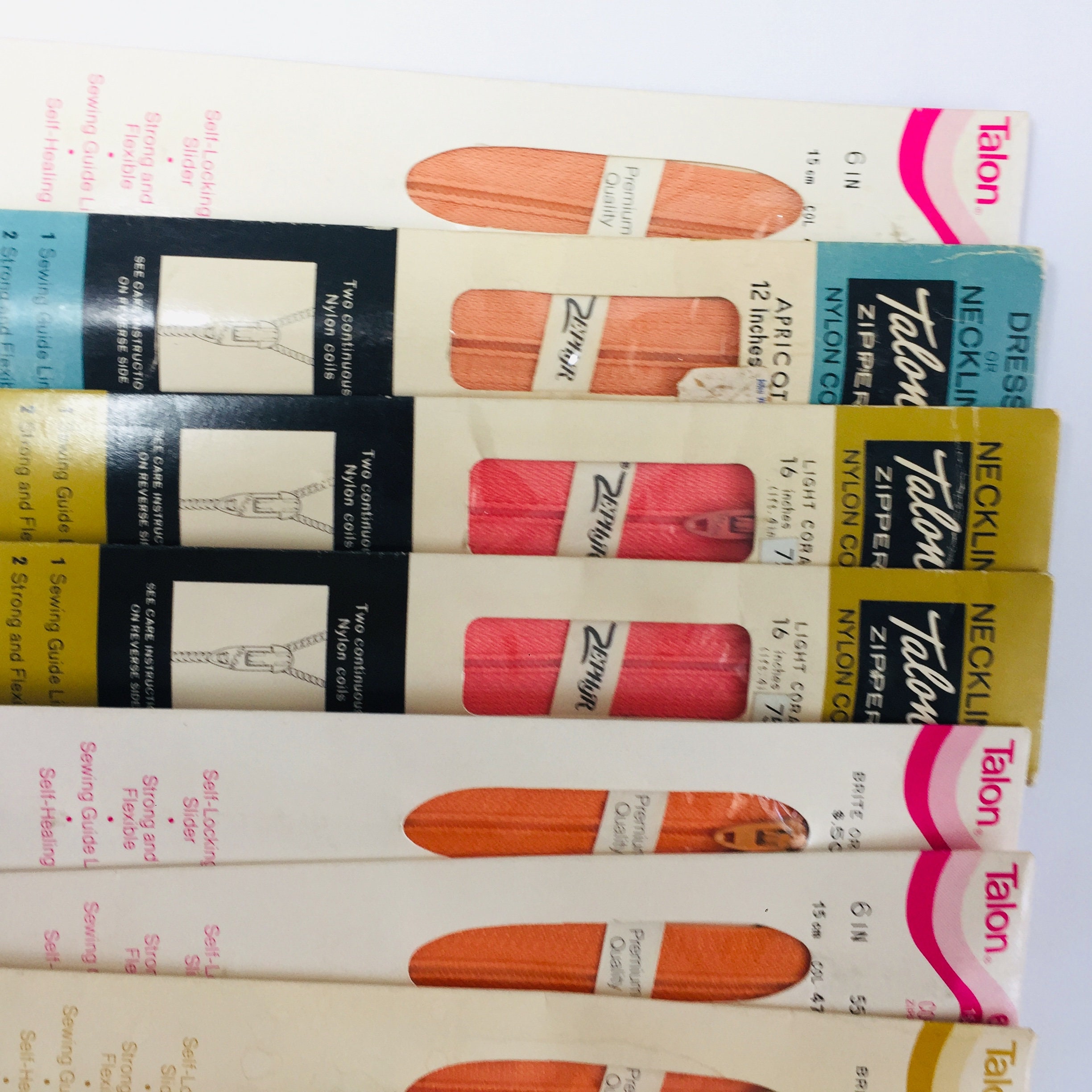 10 Polyester/nylon Zippers Multi Orange Color Zipper Talon - Etsy