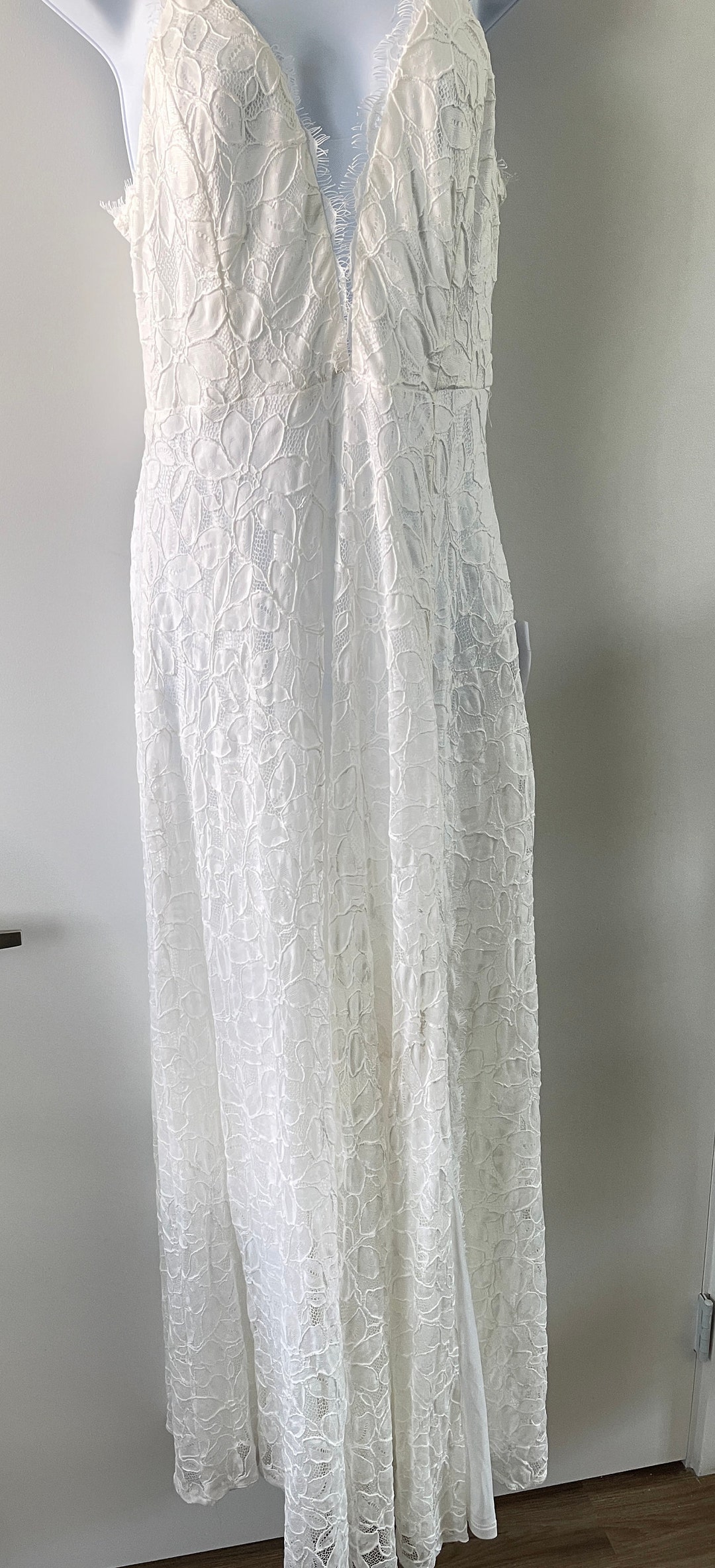 LULUS Wedding Dress White Guipure “icing on the Cake” Maxi Wedding Gown ...