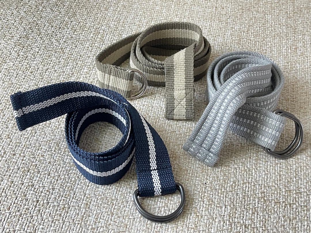 Lot of 3 Men's Belt Canvas Woven Belt Casual Grey/khaki/blue Belts S ...