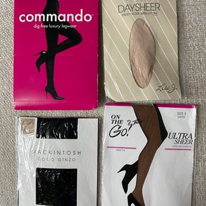 Brand New 4 Pantyhose, Commando Black Size M, on the Go Brown Size M ...