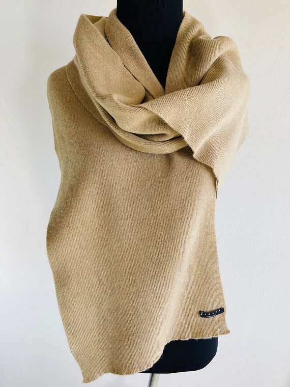 Sisley Winter's scarf Beige 100% wool warm scarf made in - Etsy.de
