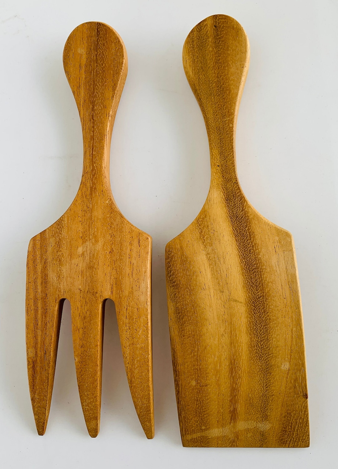 Wood Spoon Spatula Set Wooden Kitchen Utensils Vintage Home Decor Hand ...