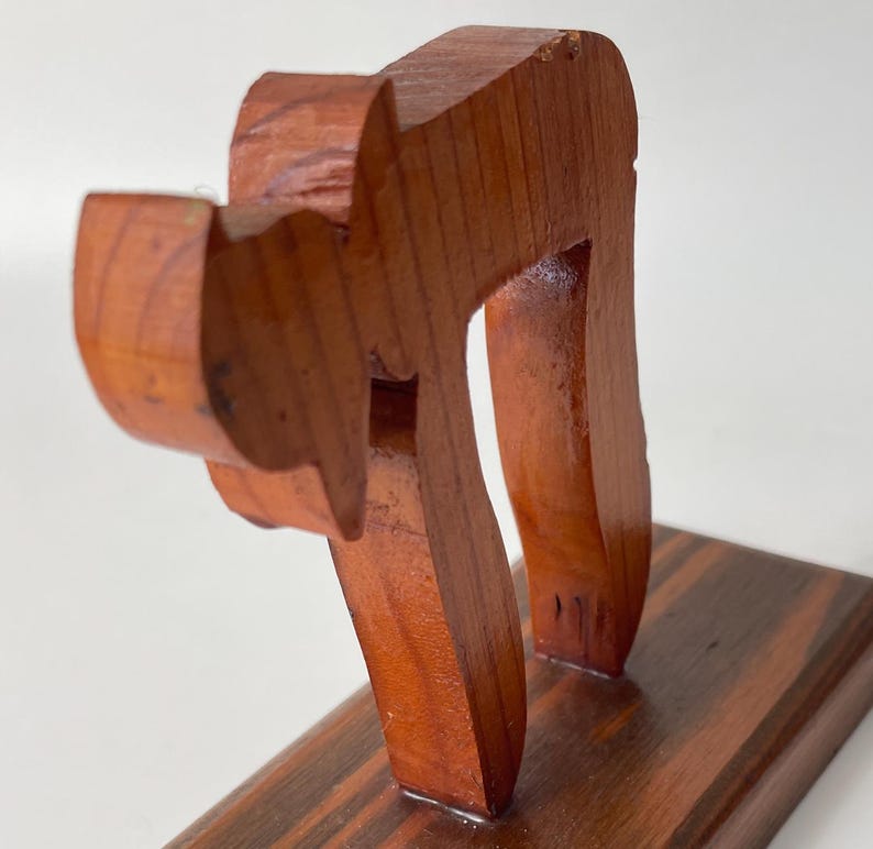 Wooden Sculpture Art the Hebrew Letter “chai” Figurine Handmade Home ...