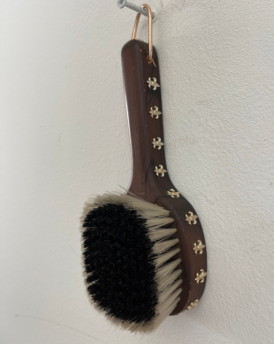 Vintage Vanity Brush Gold Metal/brown Wood Around the Handle 9 X 4 ...
