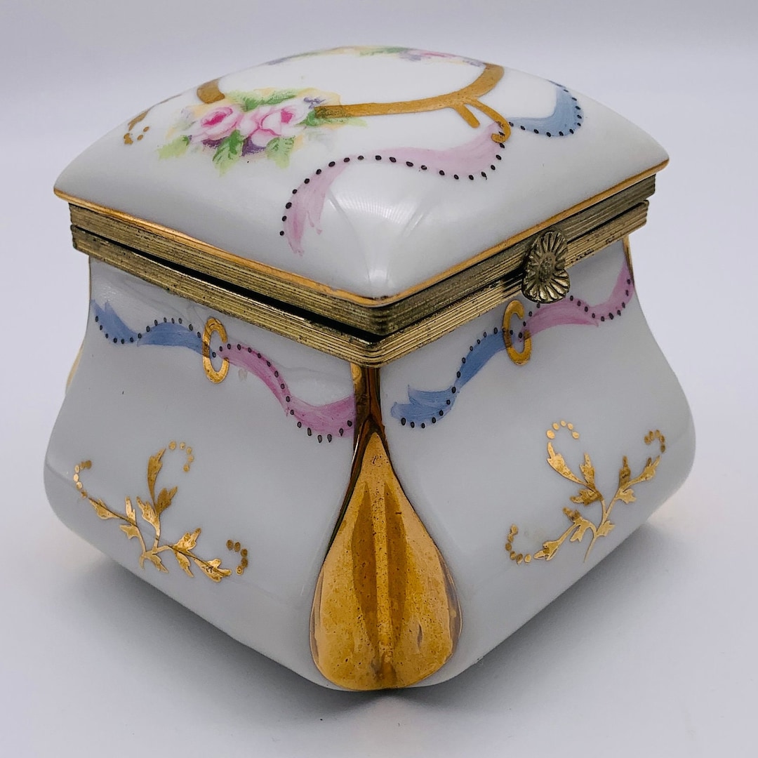 Jewelry Porcelain Box Vintage 60s Ceramic Box Art Box Collectible ...