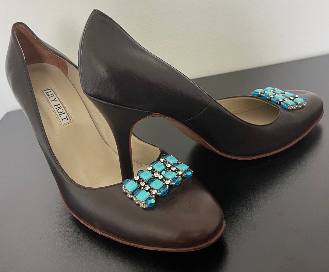 LILY HOLT Shoes Dark Brown Leather Pumps Chocolate Color Size 9 Narrow ...