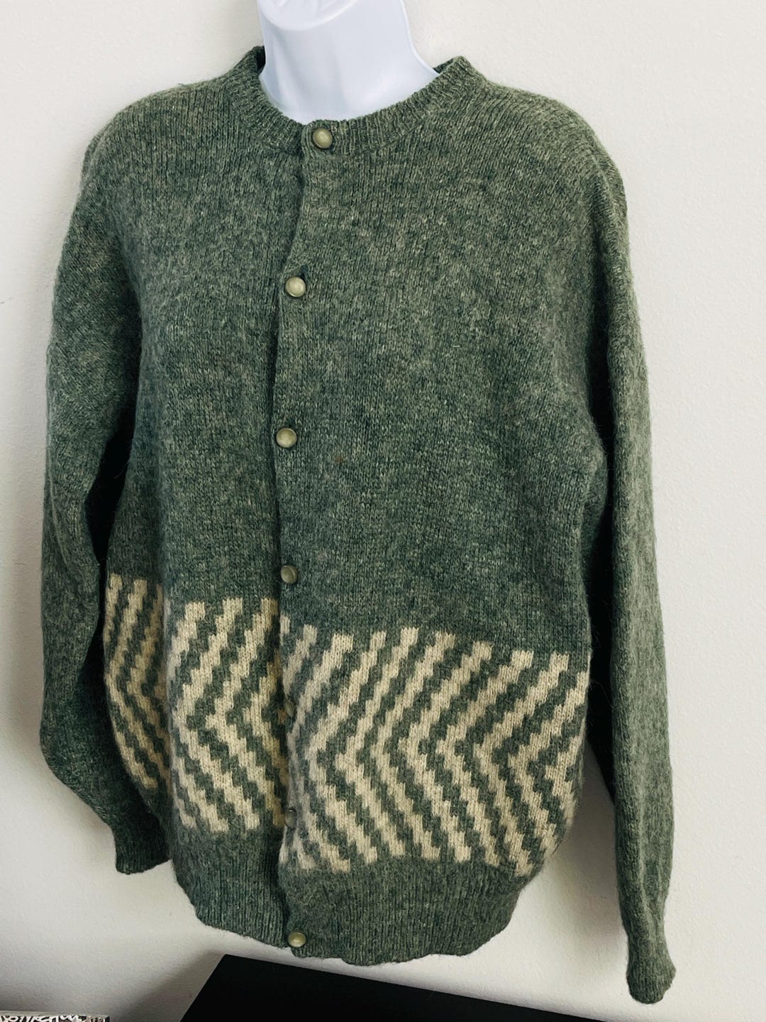 Vintage Cardigan KNITTING PATTERN Wildwood Green Cardigan Size L ...