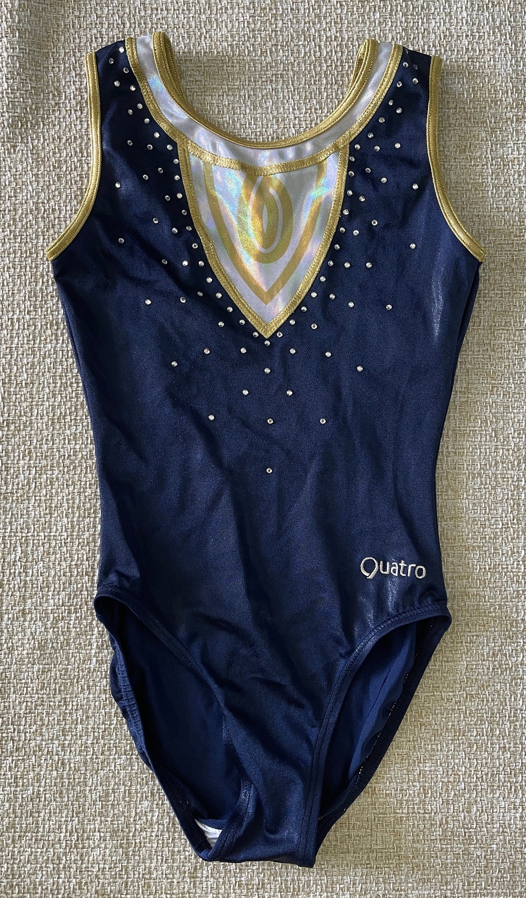Quatro Gymnastics Leotard Navy Swimwear For Girls Sparkly Swimsuit