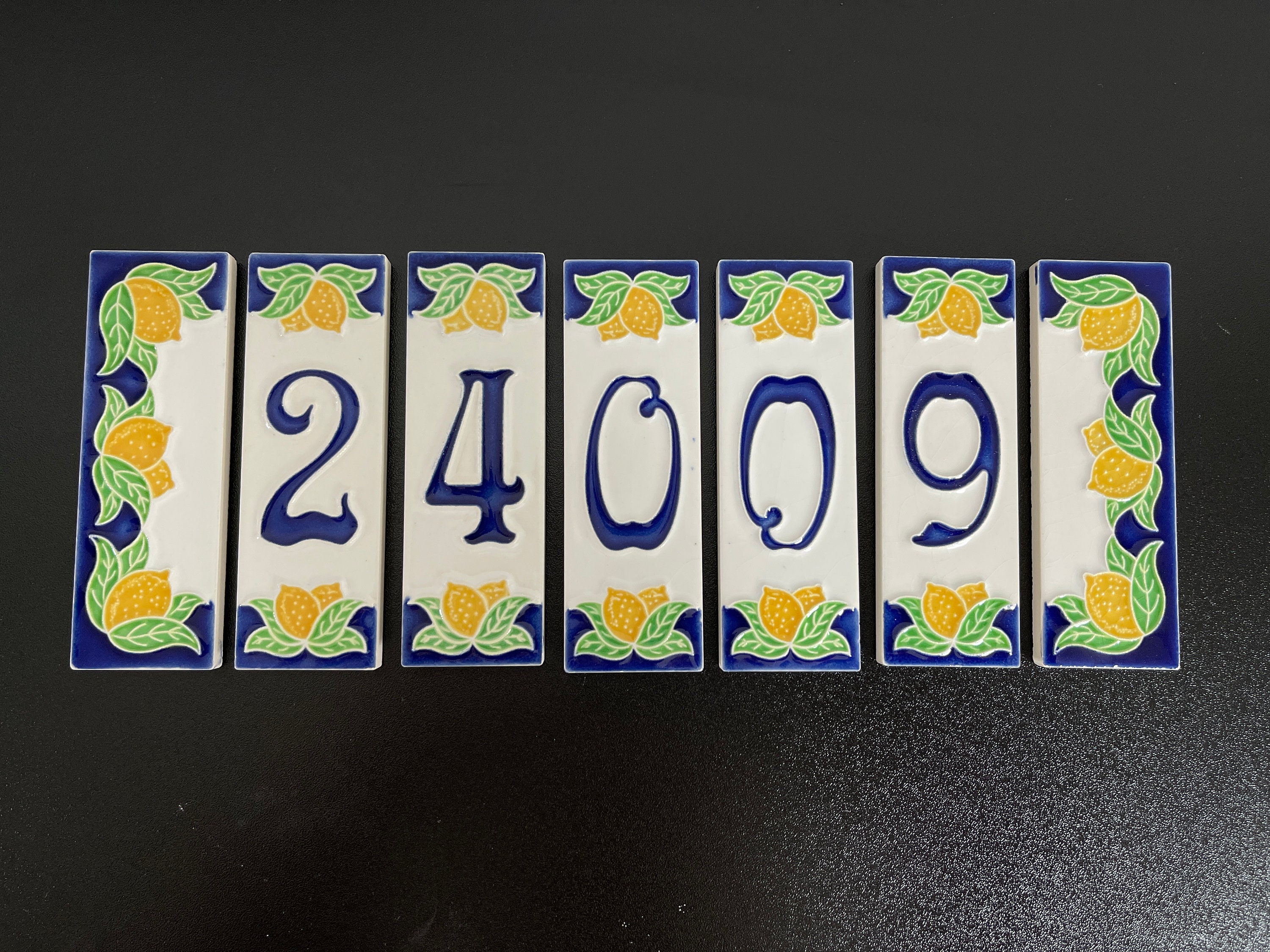 House Numbers Tiles Address Numbers 5 Set of 7 Ceramics Tiles Numbers 0 ...