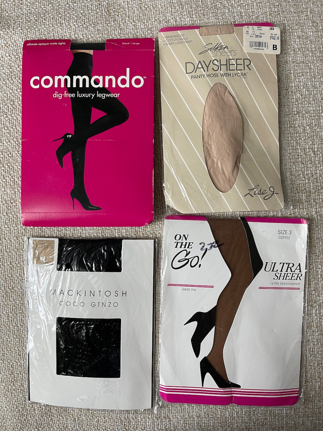 Brand New 4 Pantyhose, Commando Black Size M, on the Go Brown Size M ...