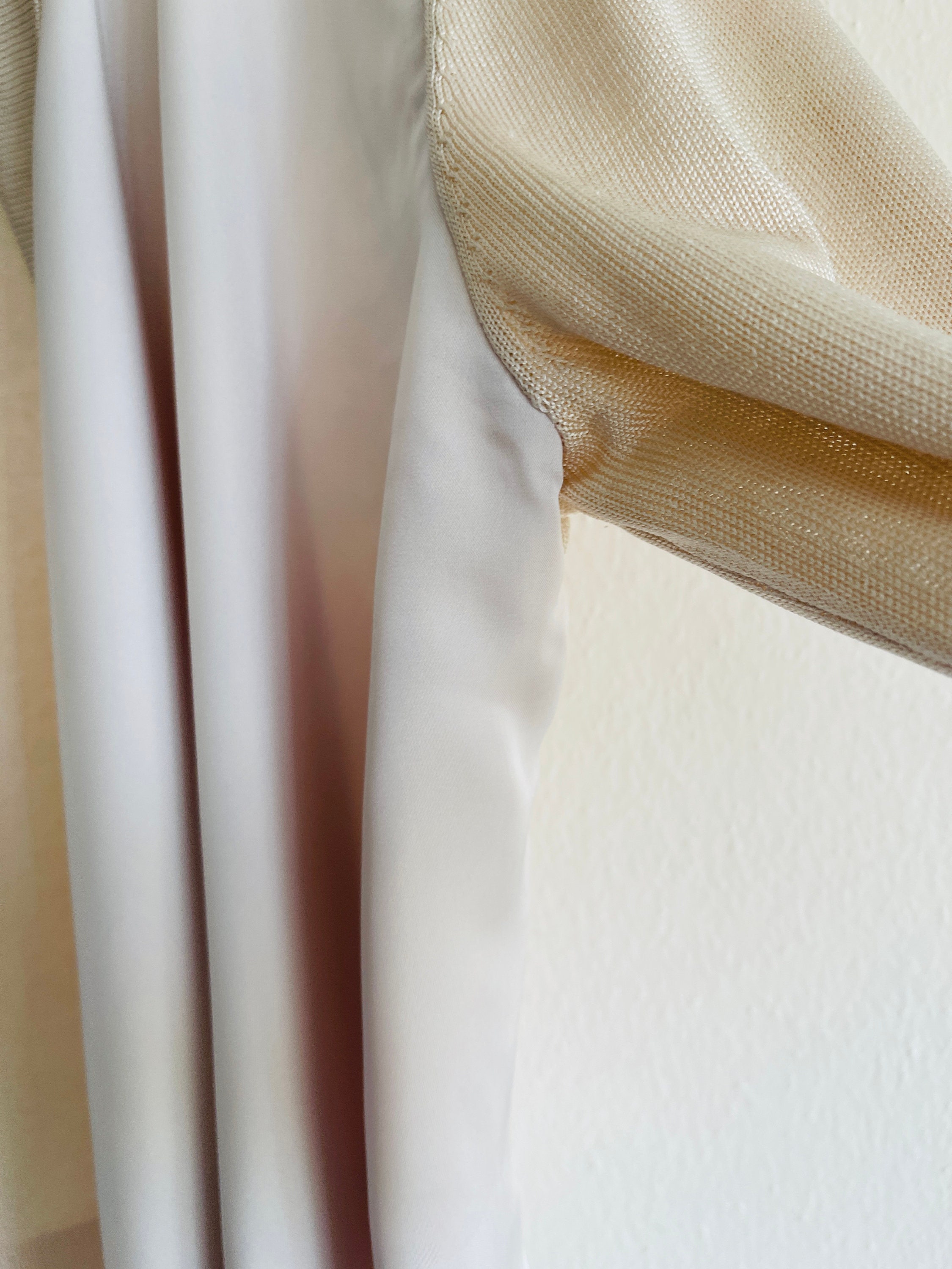 Cardigan Placket &back Panel Beige Color Polyester Size L - Etsy