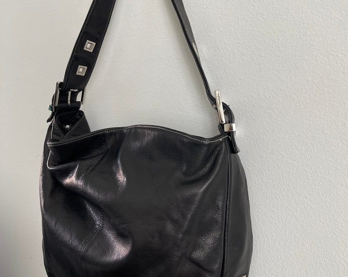 PERLINA Shoulder Bag Black Leather Women's Bag - Etsy