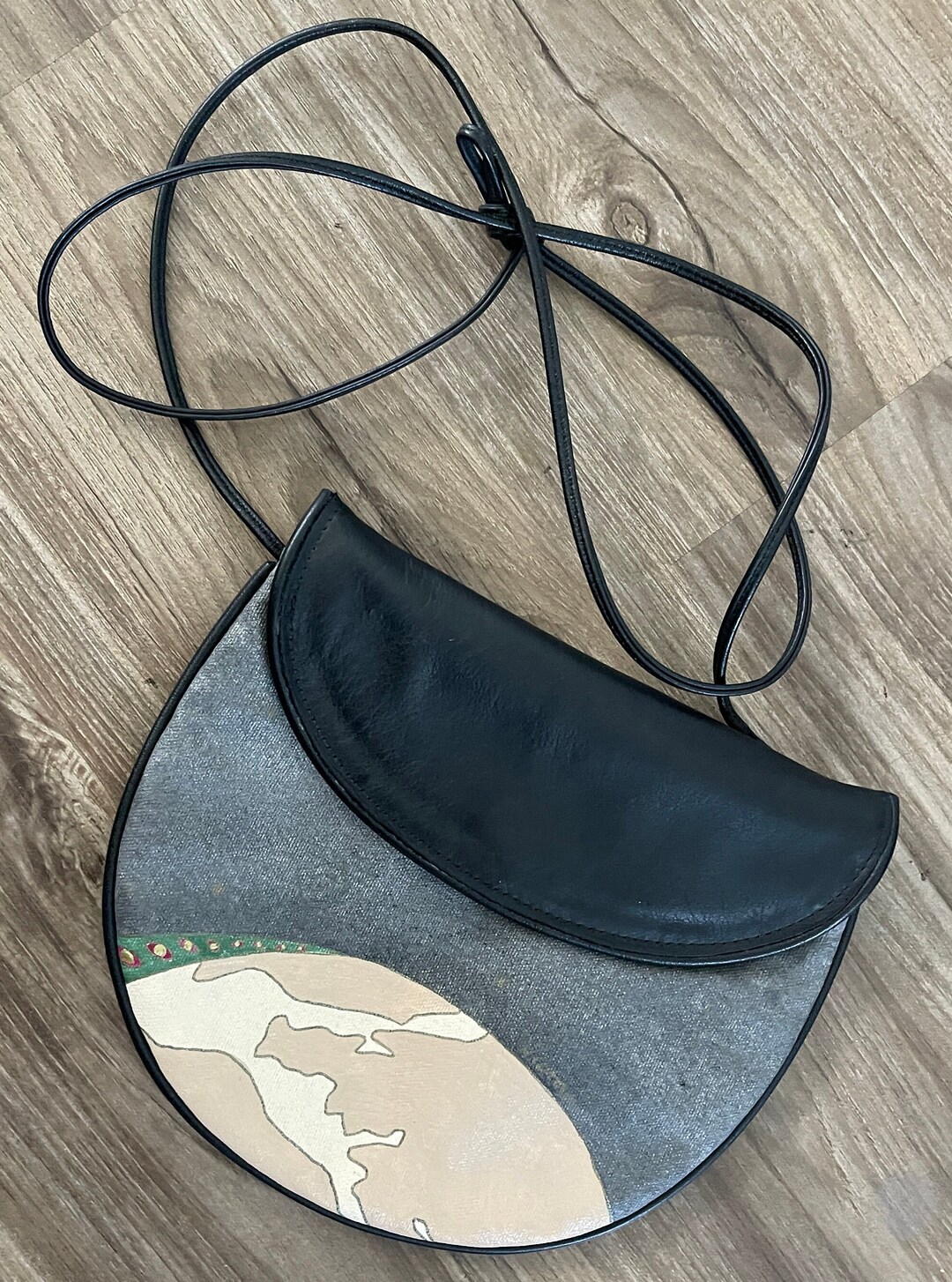 VICTIRIA BAGS Crossbody Bag Women's Shoulder Bag Black/beige Leather ...