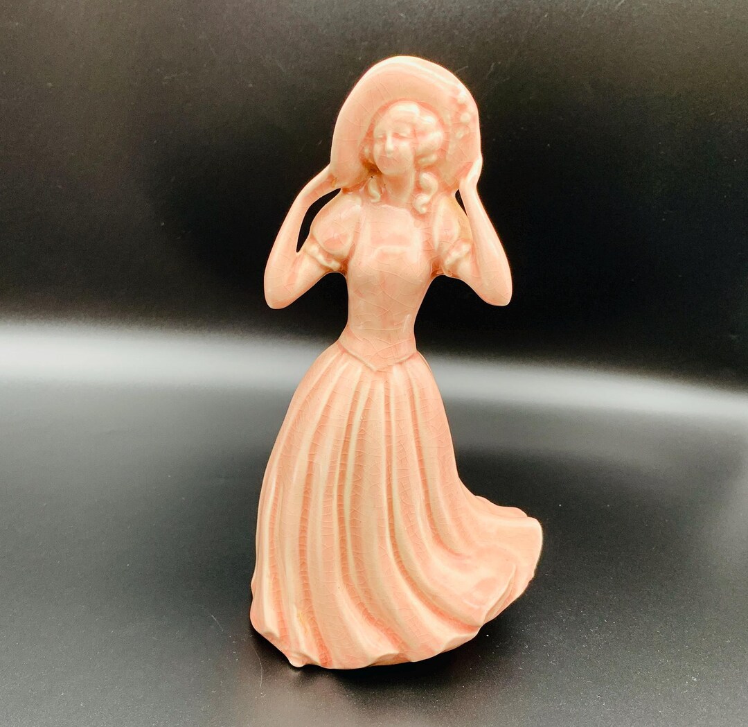 Porcelain Statuette Pink Color Girl Figurine Hand Made Figurine Art ...
