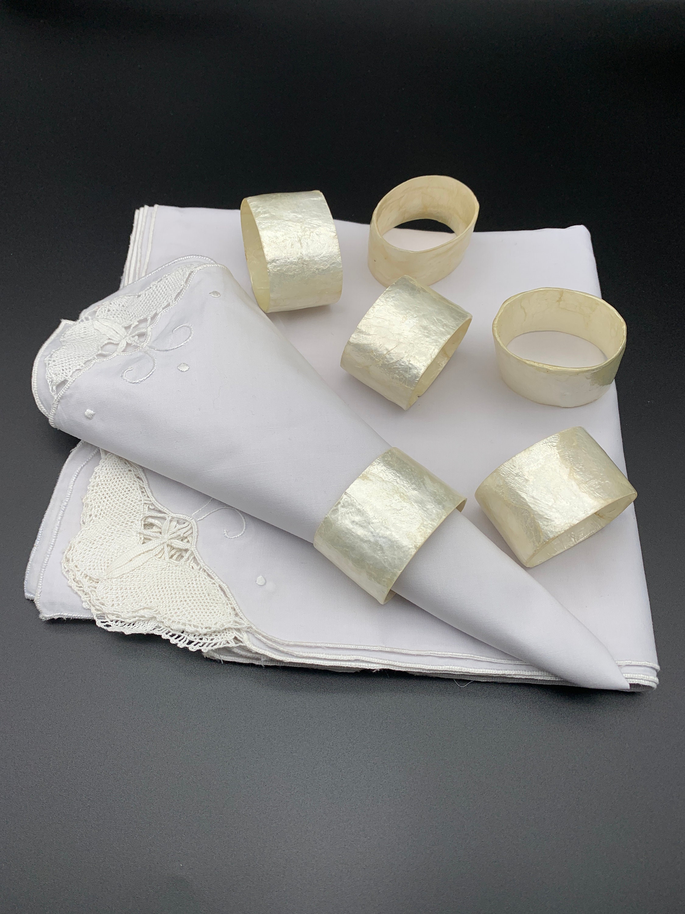 Set of 6 Napkins/6 Napkin Rings Hand Made Embroidery Napkins - Etsy UK