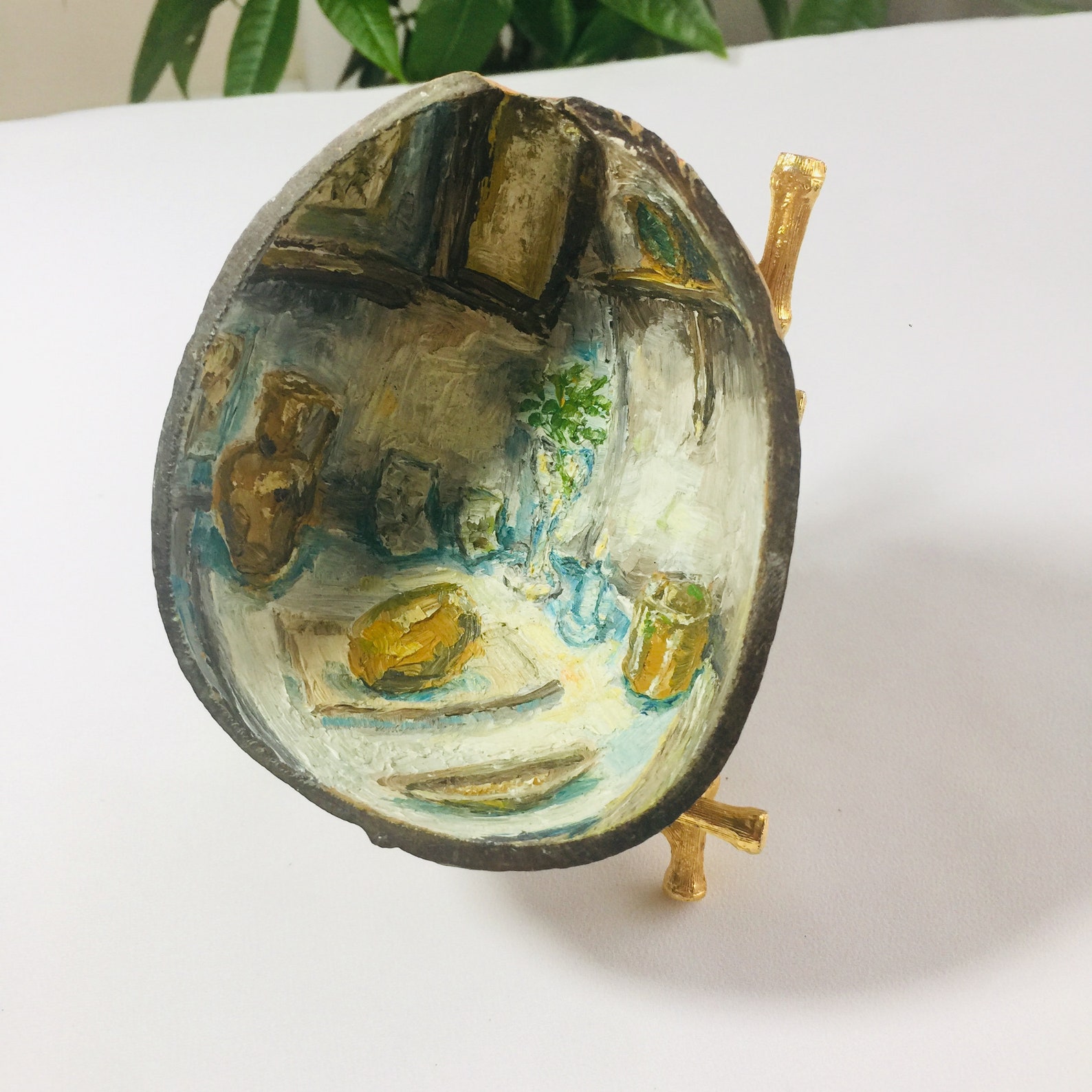 Drawing in Coconut Coconut Shell Bowl Handcraft Home Decor - Etsy